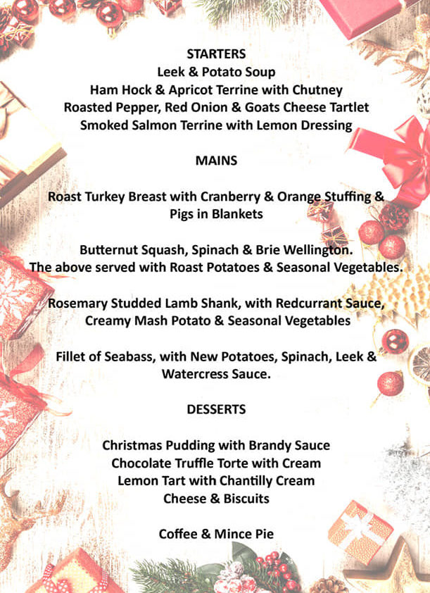 The Stableyard Restaurant's Christmas Menu - Broadwindsor.org
