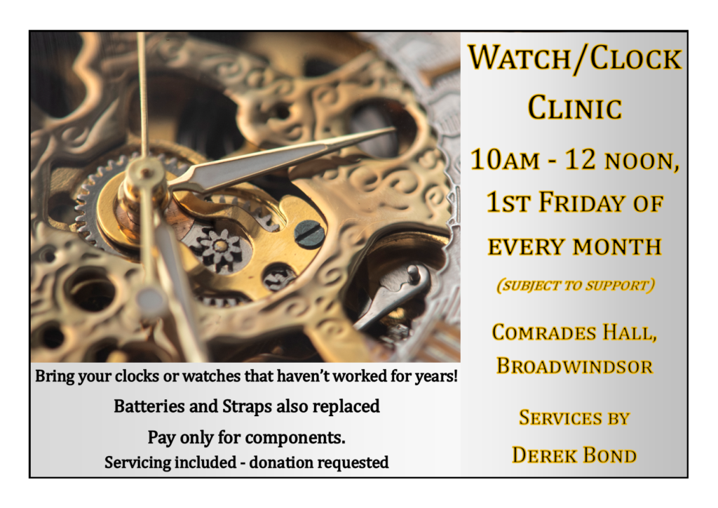 Clock & Watch Clinic This Friday - Broadwindsor.org